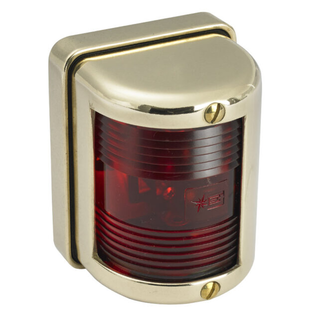 Electric Brass/Chrome Navigation Light,Port - Classic Marine